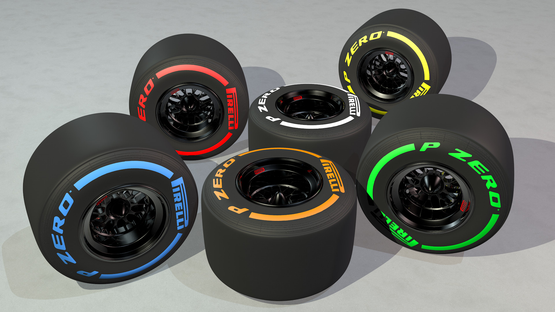 F1 Rims Tires Types 3d C4d f1-rims-tires-types-3d-c4d